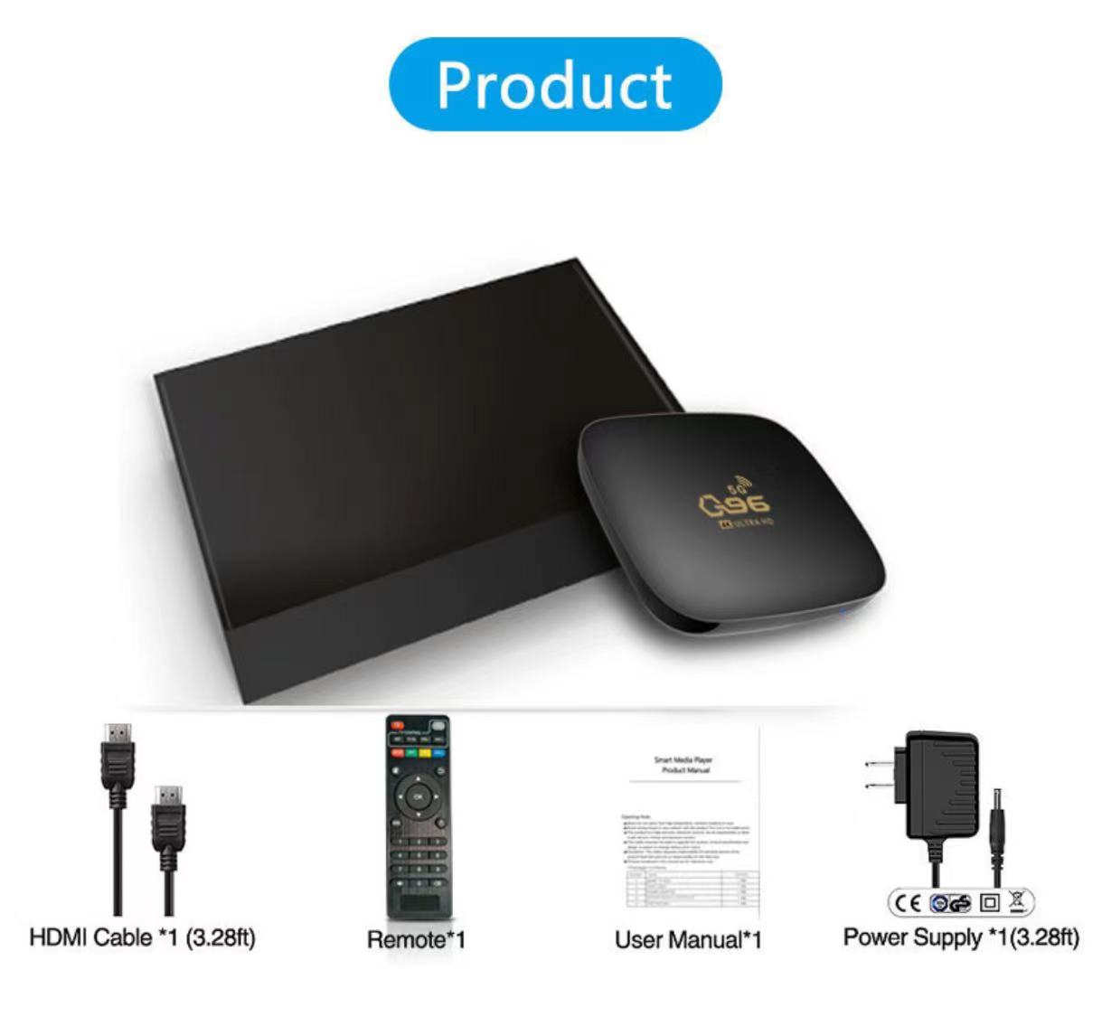 Q96 Android 10.0 กล่องสมาร์ททีวี แรม1GB/รอม8GB Bluetooth Set-Top Box 2. ...