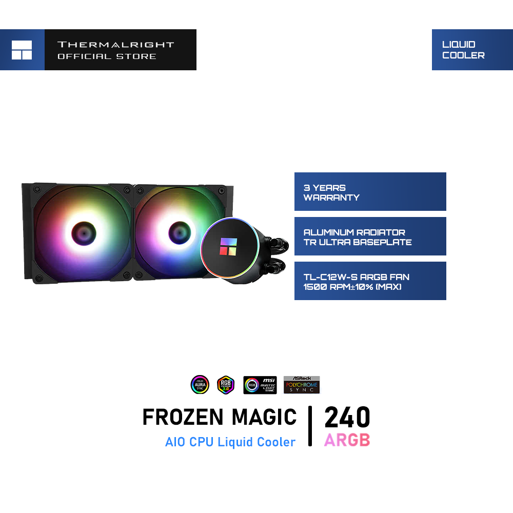 Thermalright Frozen Magic 240 ARGB Series AIO CPU Cooler [Black/White ...