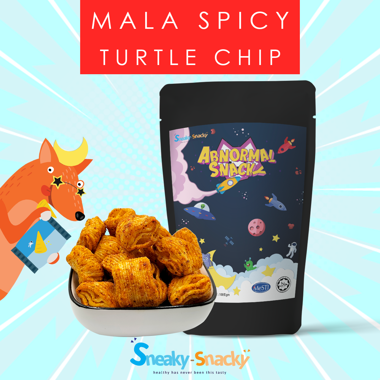50G Mala Spicy Turtle Chip, spicy snack, corn snack healthy snack, hot ...