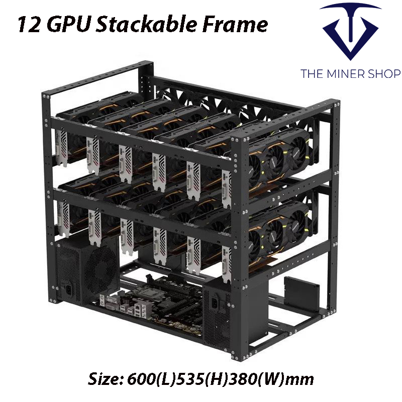 12 GPU Stackable Mining Frame Dual PSU Slot | Lazada