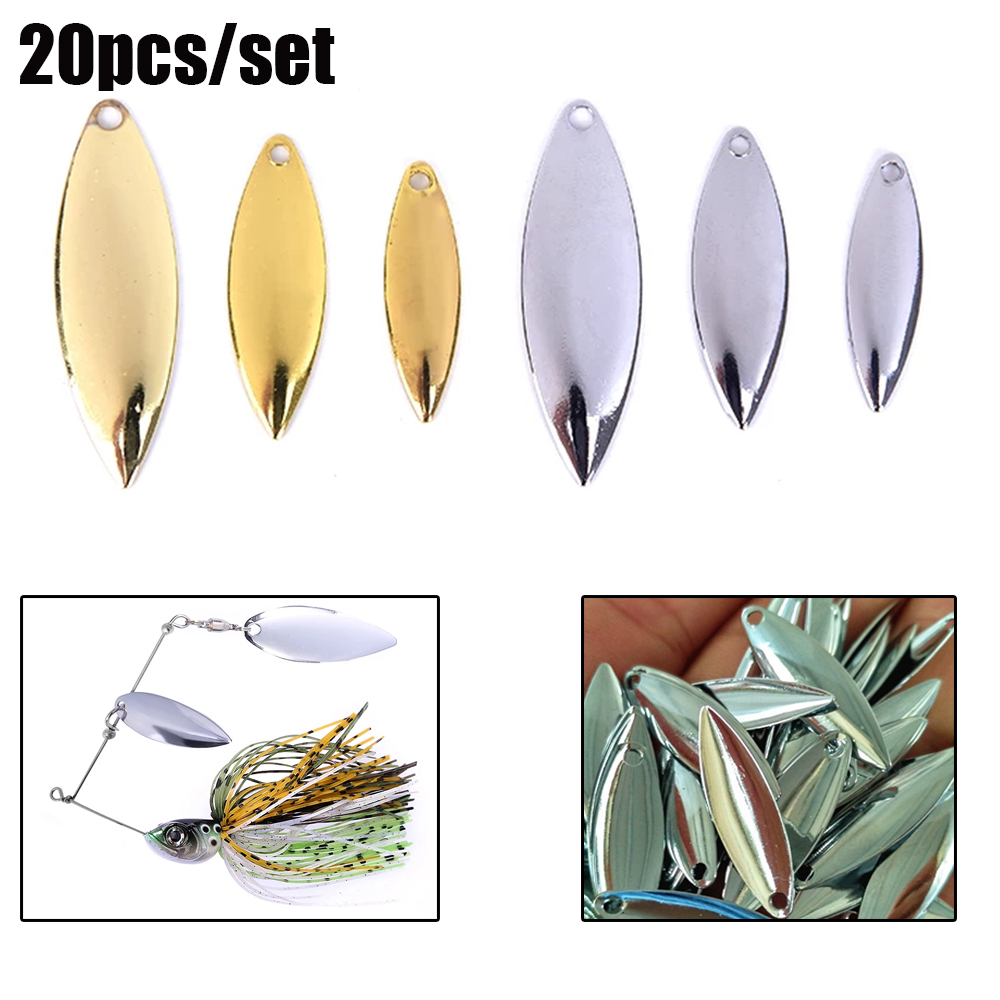 20pcs Bass Smooth Nickel Rotate Sequin Blades Vib Lure Fishing ...