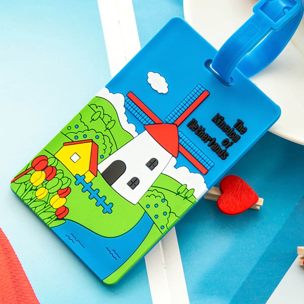 Cute Cartoon Style Cartoon Luggage Tag PVC Soft Luggage Tag Belt Travel ...