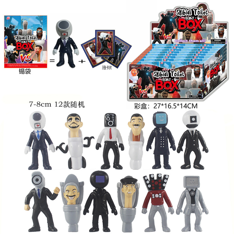 New 24pcs Skibidi Toilet Beat Box Vs Collect 12 figure Toys cards ...