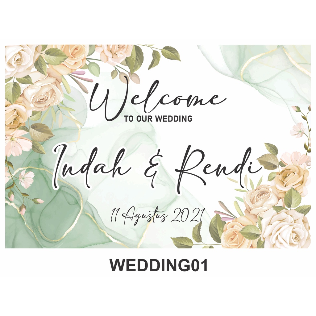 Kreasikayukuu Welcome Sign Papan Nama Wedding Enggament Lamaran Frame ...