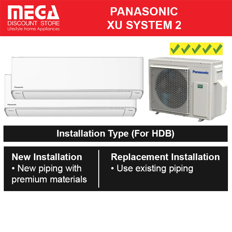 PANASONIC XU SYSTEM 2 AIRCON (5 Ticks) & FREE INSTALLATION | Lazada ...