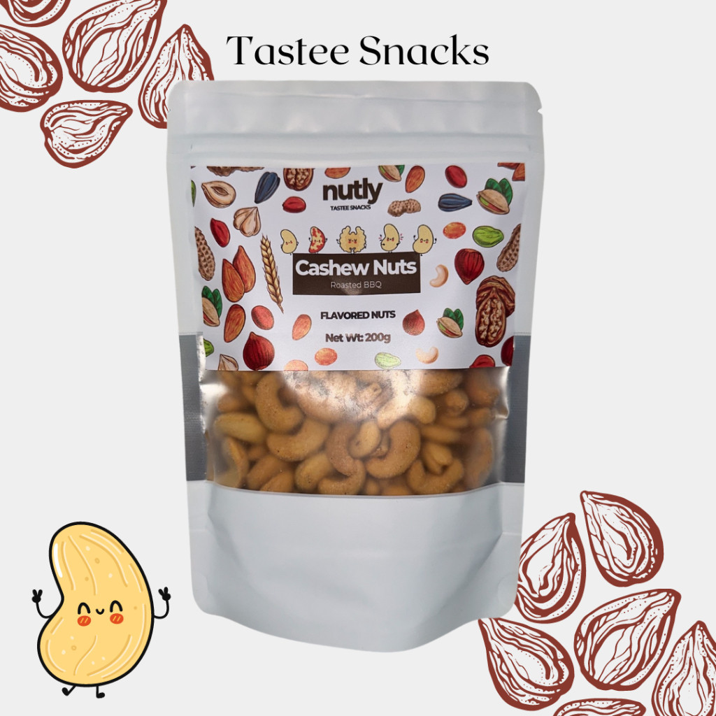 Nutly Cashew Nuts (Roasted BBQ) (200g, 500g) - Tastee Snacks | Lazada PH