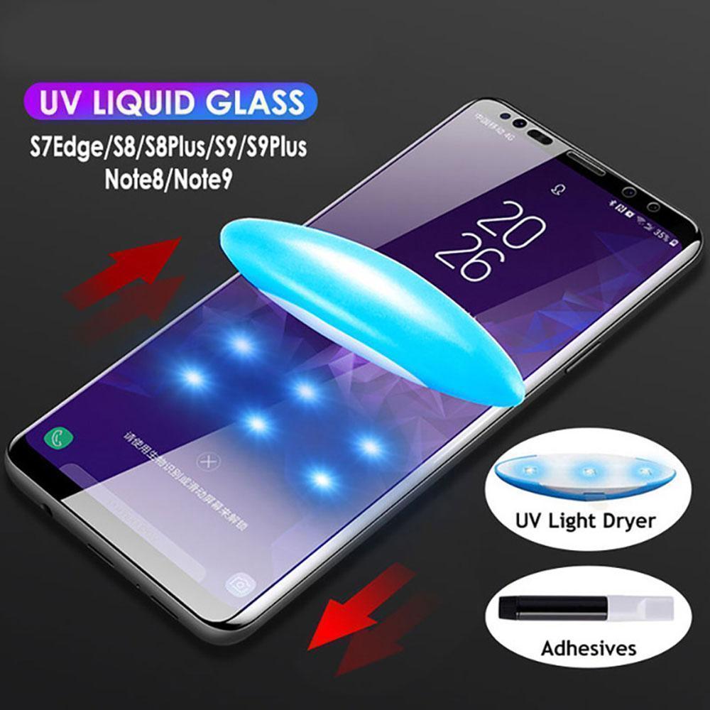 Samsung Galaxy S8 UV Tempered Glass Screen Protector Full Glue Nano ...