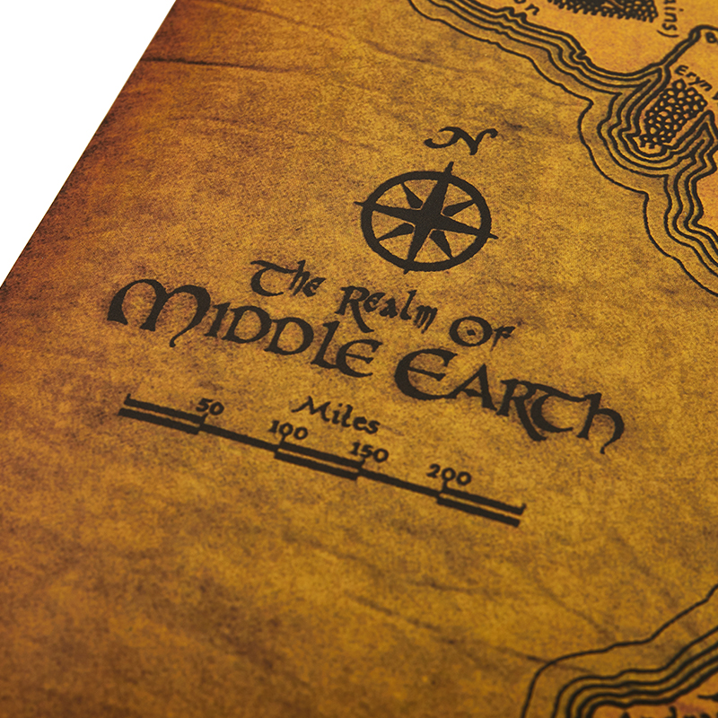 The Rings Middle Earth Map The Retro Kraft Paper Poster Decoration Wall ...