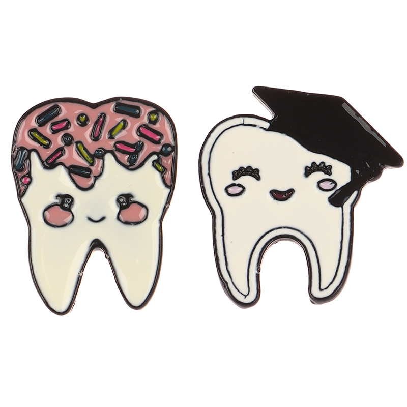 1PC Tooth Shape Medical Brooch Pin Nurse Lapel Classic Badge Pins ...