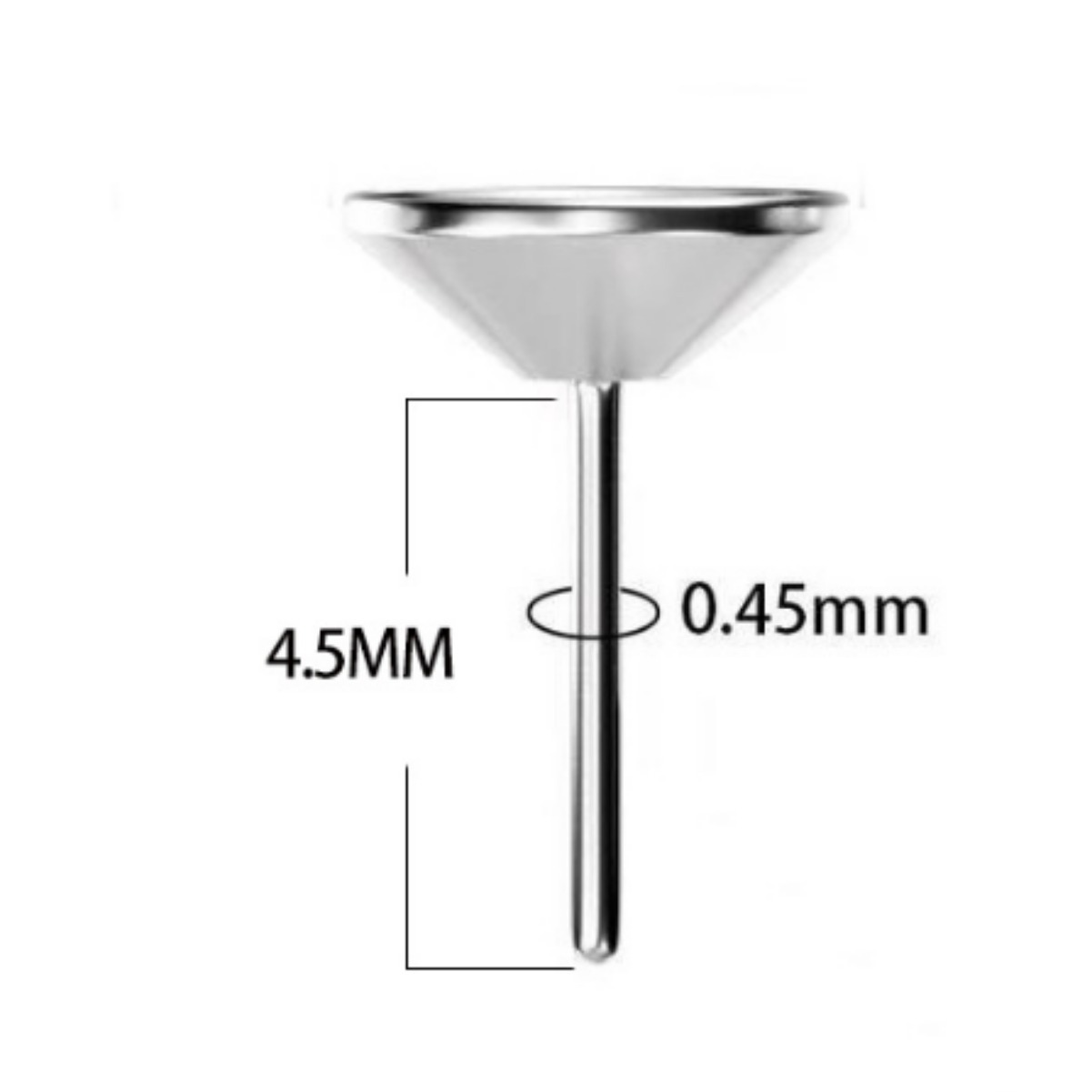 Titanium alloy G23 pin funnel lip nail head accessories body piercing ...