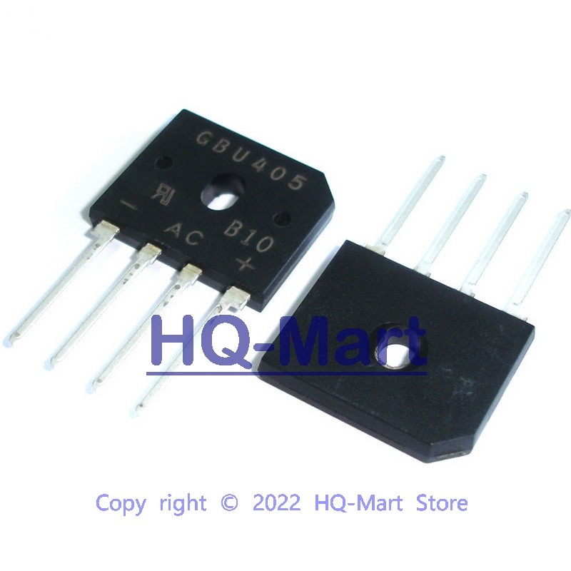 2 PCS GBU405 SIP-4 Single Phase 4.0 AMPS. Glass Passivated Bridge ...