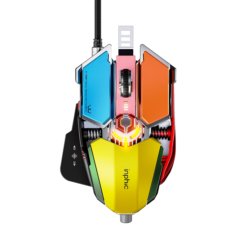 Inphic PG6 Gaming Mouse 500-7200DPIปรับได้อย่างอิสระ เมาส์เกมมิ่งมืออาชีพ เมาส์เกมมิ่ง รองรับการ ...