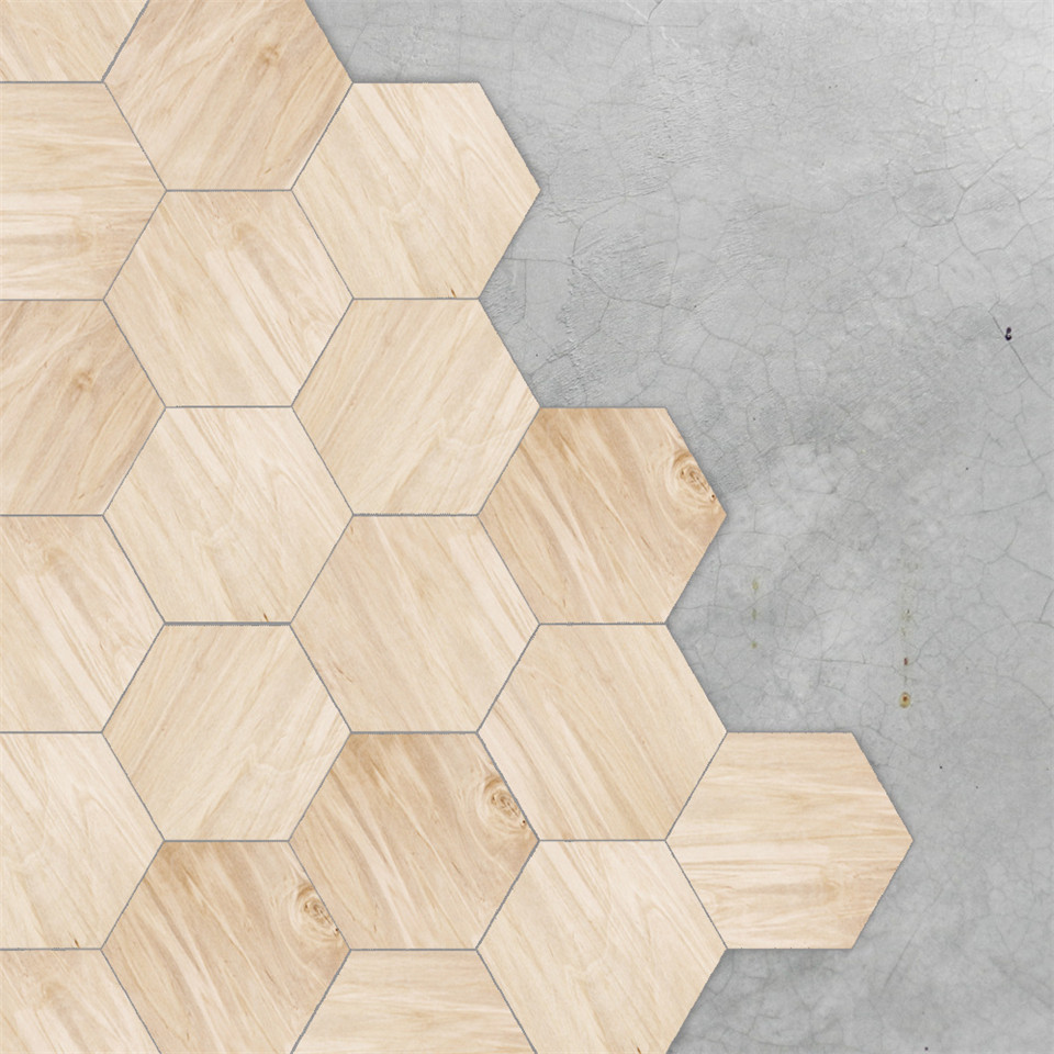 【Hottest Trends】Hexagonal Wood Grain Floor Stickers Self-Adhesive ...