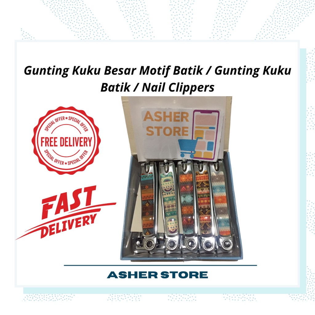 Gunting Kuku Besar Motif Batik / Gunting Kuku Batik / Nail Clippers ...