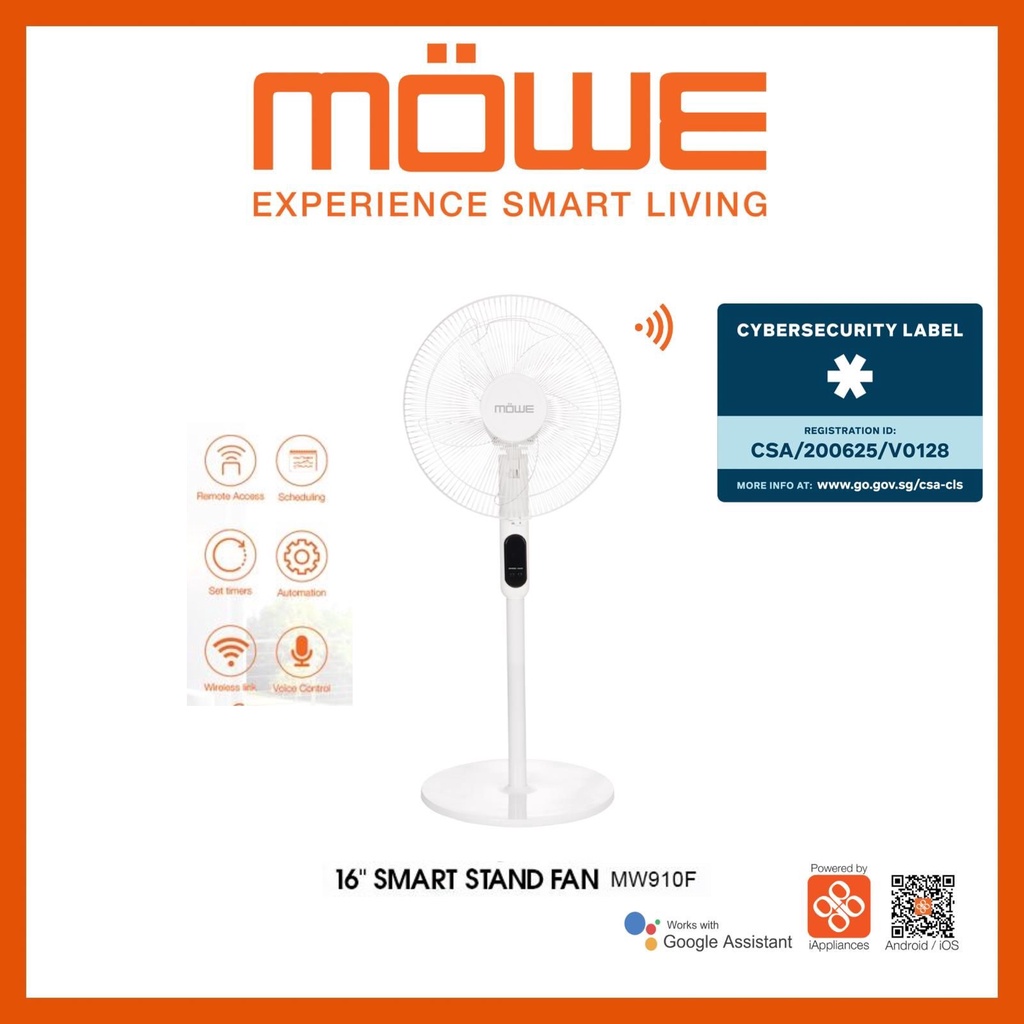 Mowe 16″ Smart Stand Fan with Remote Control / WIFI (MW910F) | Lazada ...