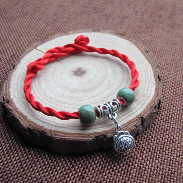 【Hottest Trends】Haotian Ceramic Jewelry Hand-woven Red Rope Couple ...