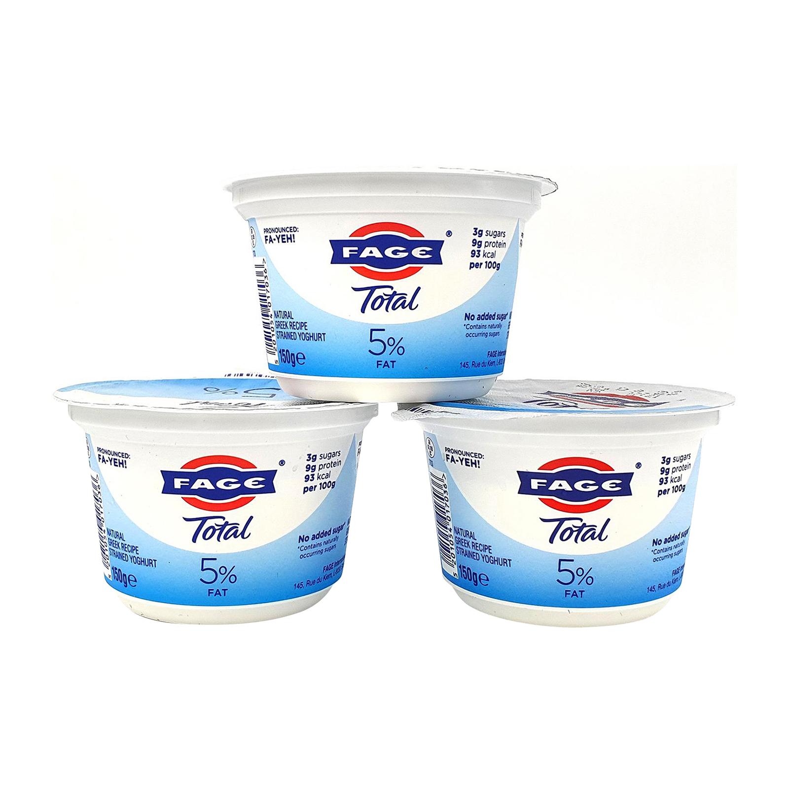 Fage Total 5 Percentage Fat Natural Greek Yogurt Bundle (150G X 3) by ...