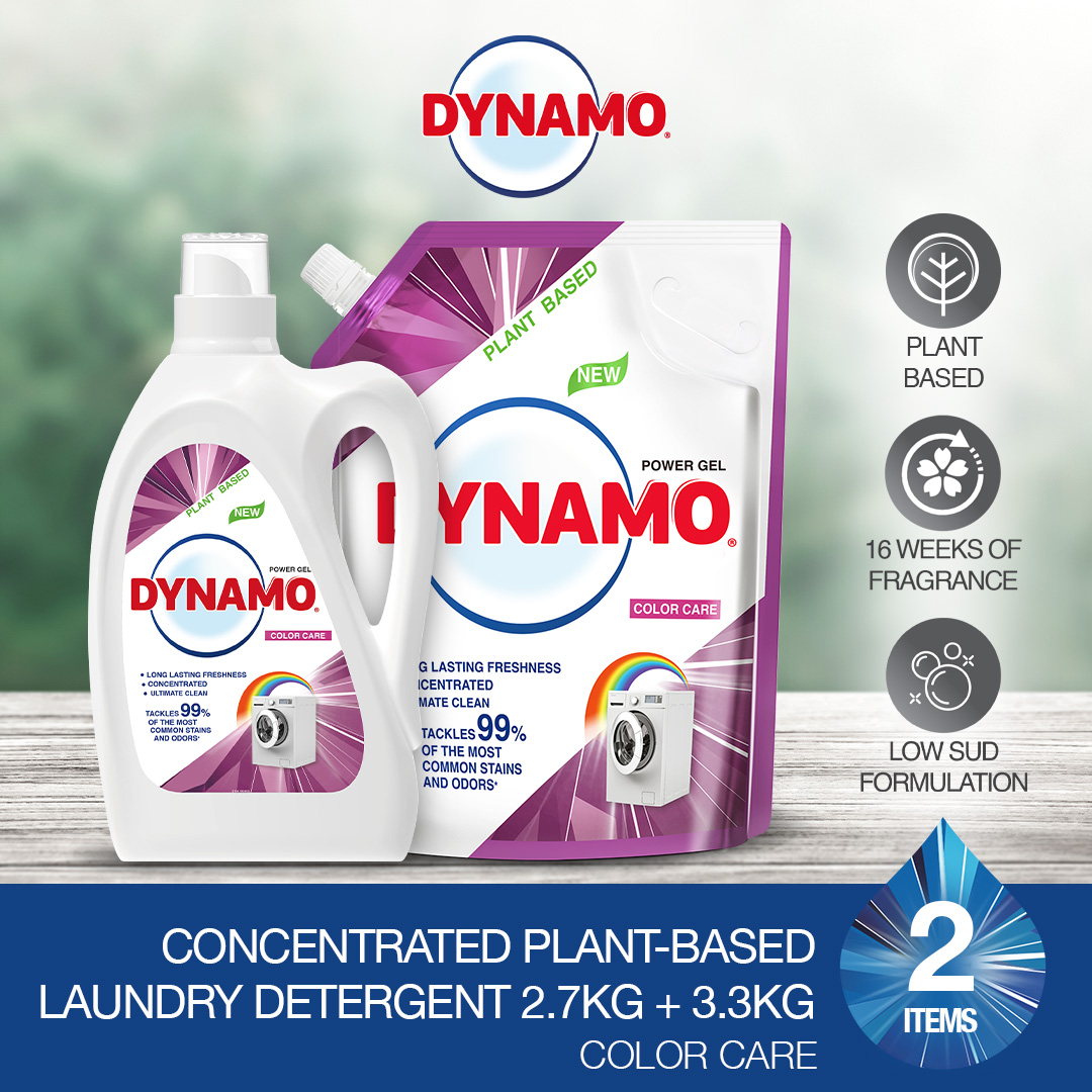 DYNAMO Plant Based Laundry Liquid Detergent 2.5kg/2.7kg + Refill Pack ...