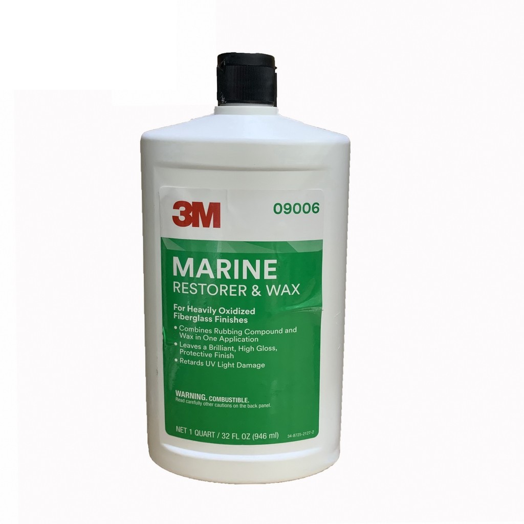 3M 09006 Marine Restorer and Wax 1 litre น้ำยาขัดหยาบและแว๊กสีในขั้นตอน ...