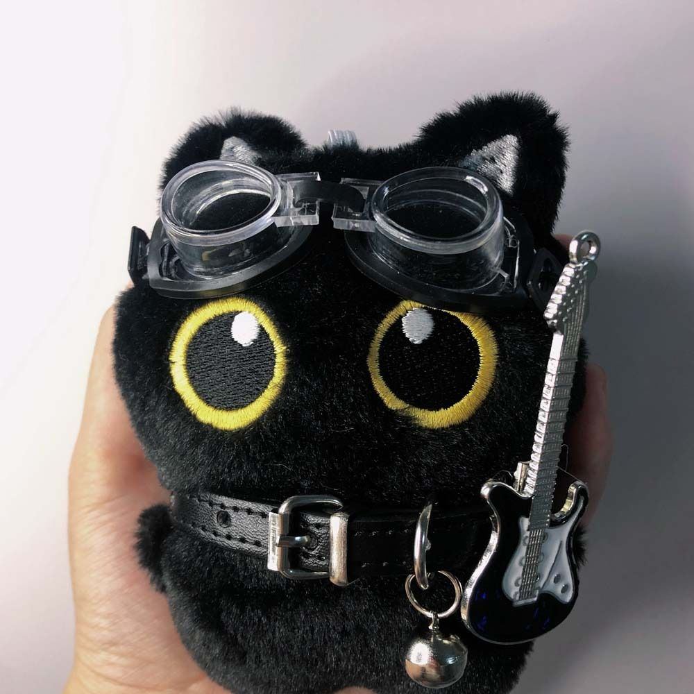 School Bags Punk Rock Black Cat Plushies Kitten Soft Stuffed Doll Cat ...
