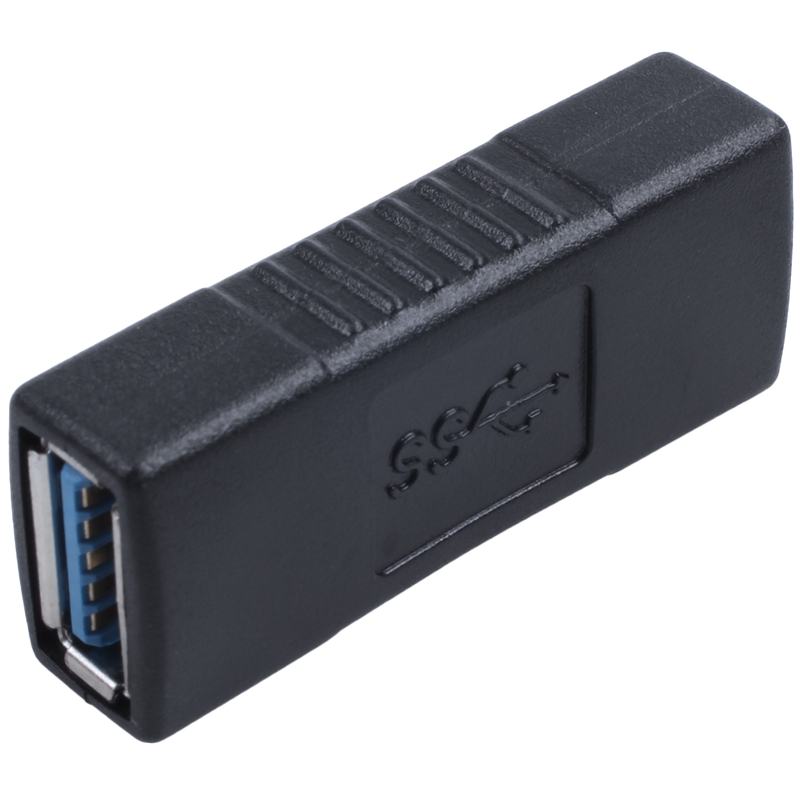 USB 3.0 Adapter A-Type Female to Female Coupling Connector Black ...