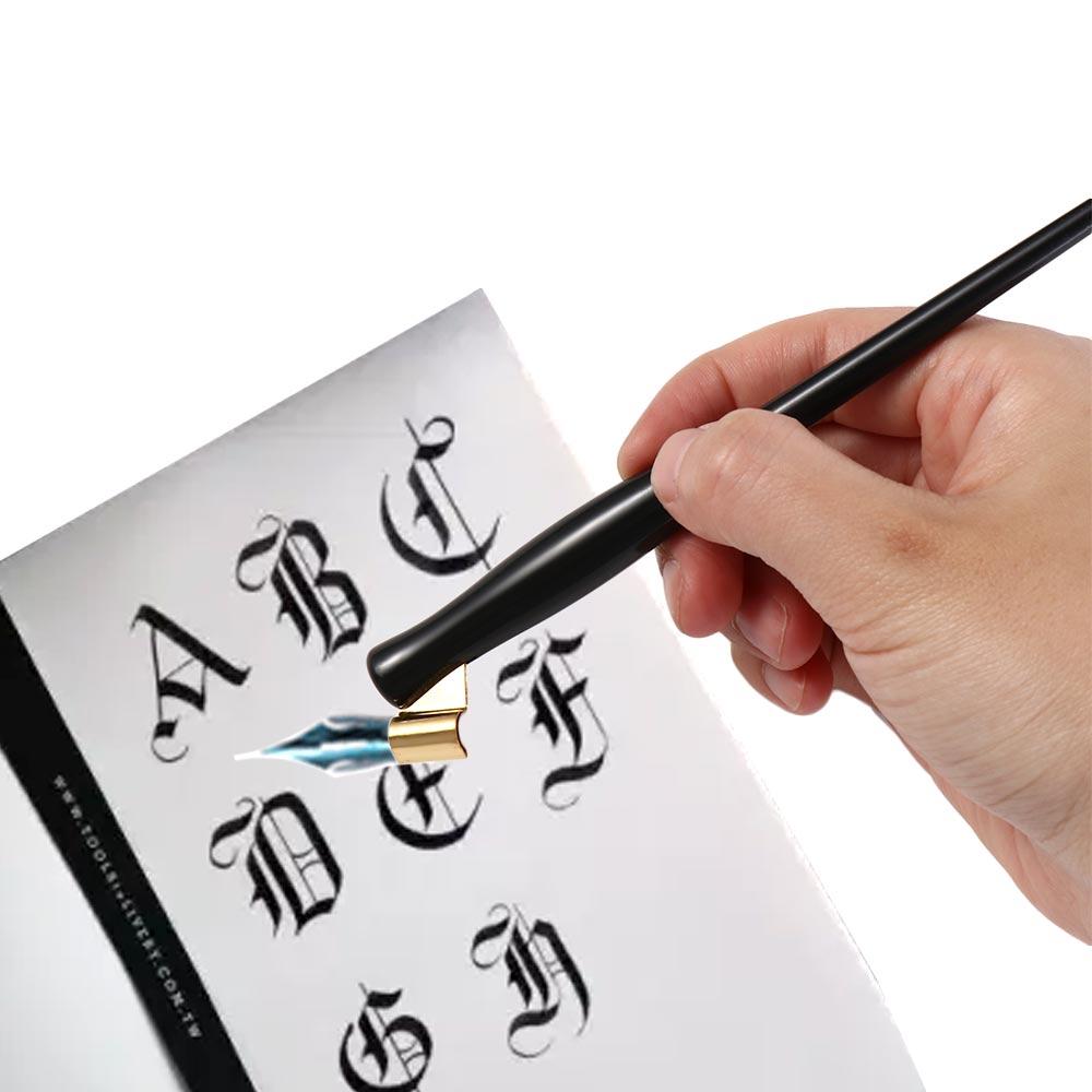 Simple Solid Oblique Dip Pen Holder Antique English Writing Calligraphy ...
