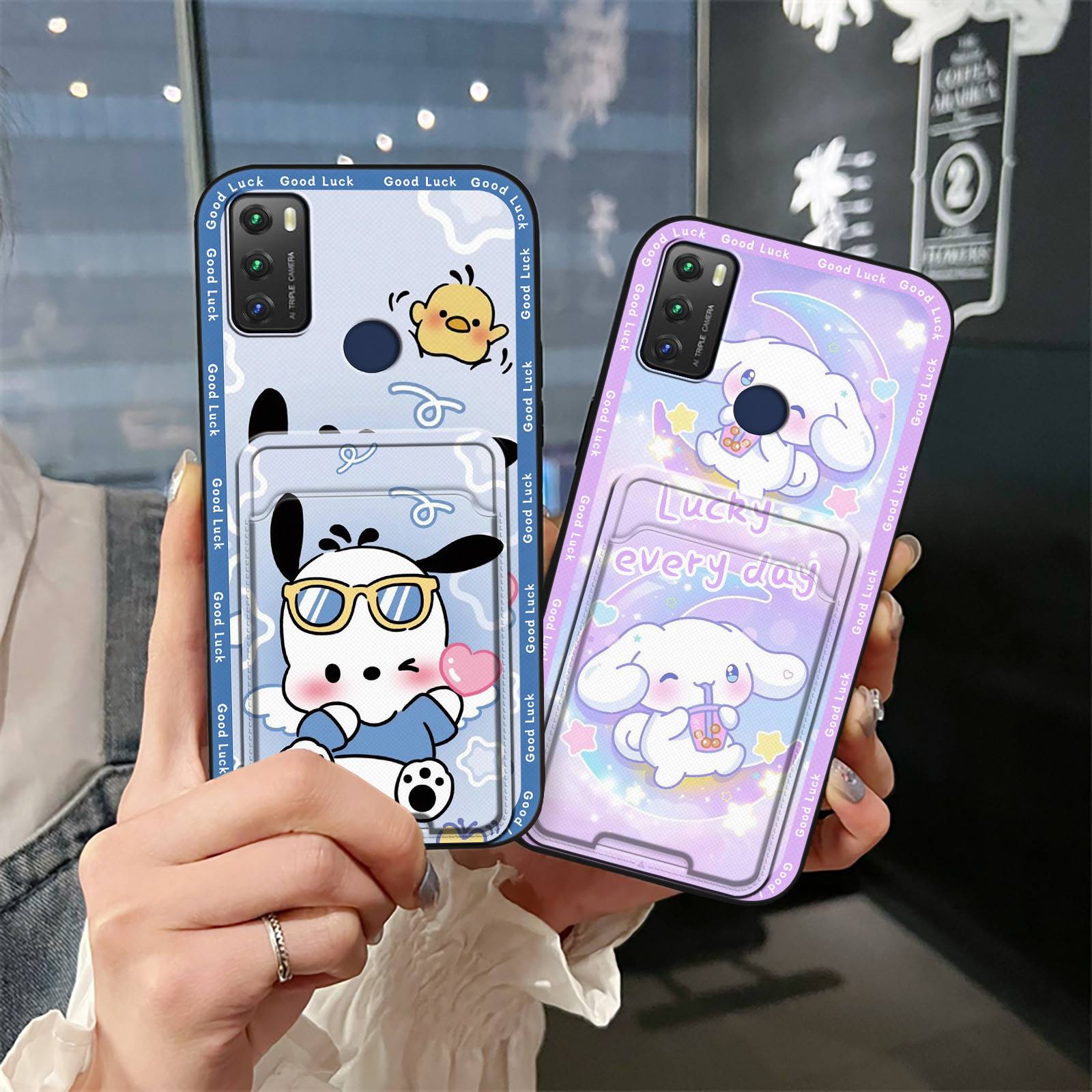 Anti-knock Waterproof Phone Case For TCL 20E/20Y/6125F Cute Silicone Card sleeve protective ...