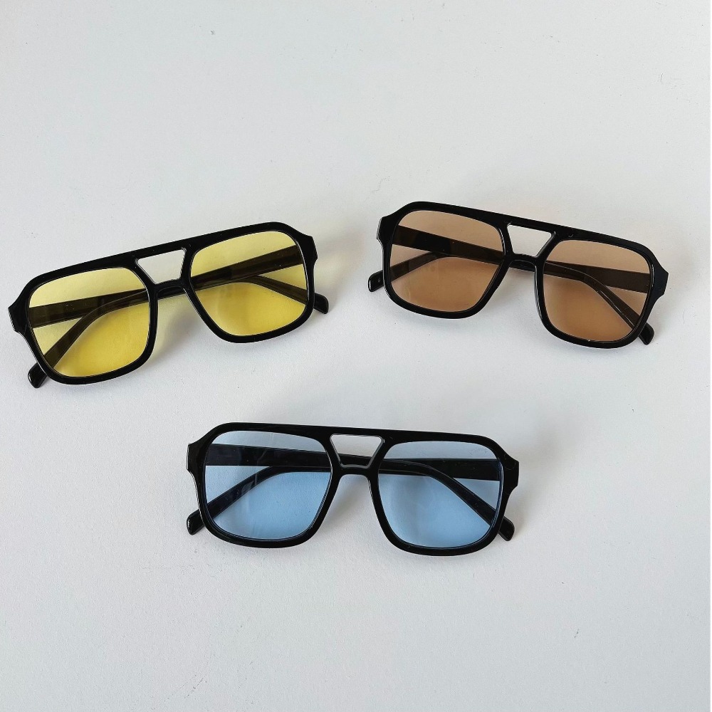 Lightweight Big Frame Square Sunglasses Double Beam Punk Pilot Sun ...