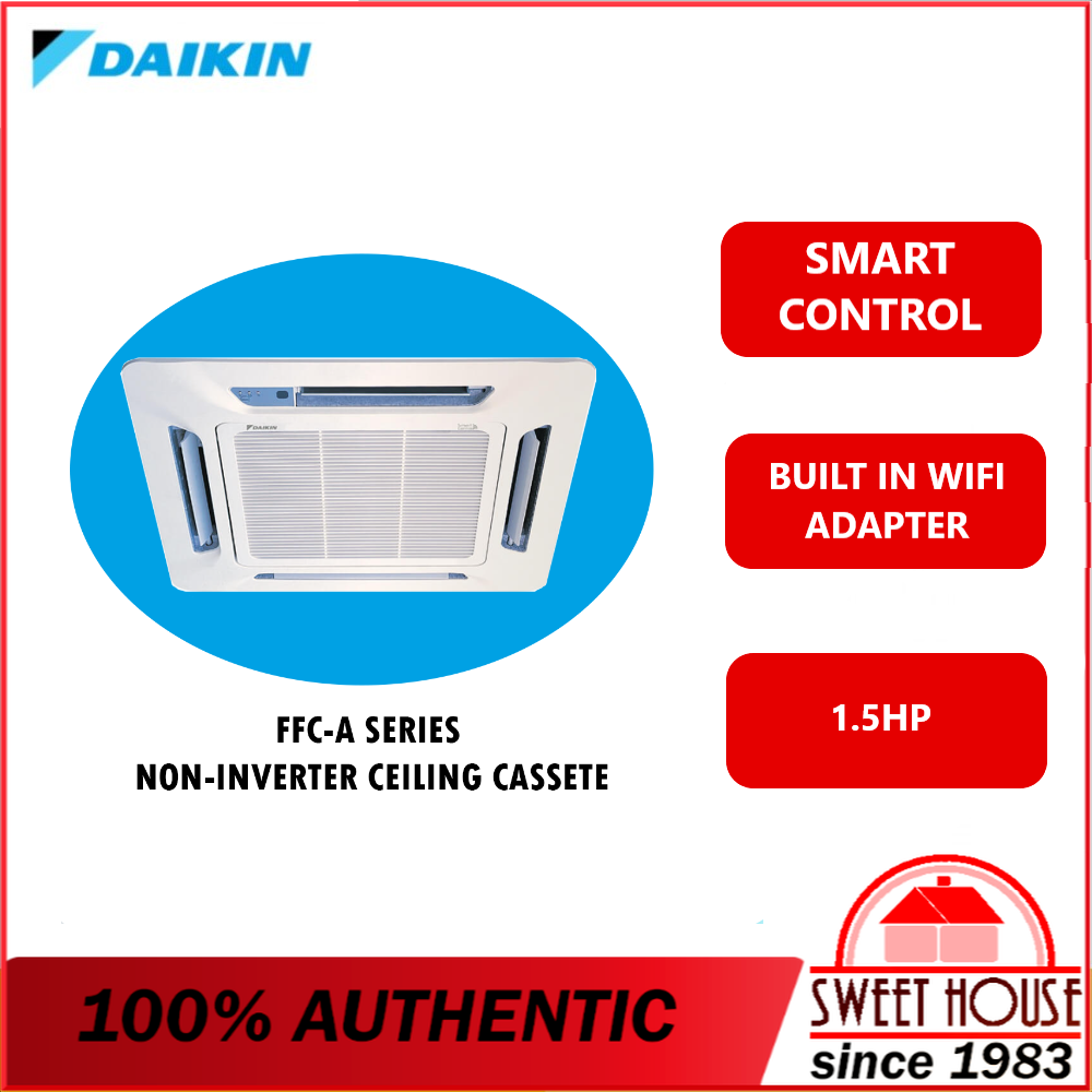 Daikin Ceiling Cassette Aircond FFC35A & RC35B-3CK-LF (wifi) panel ...