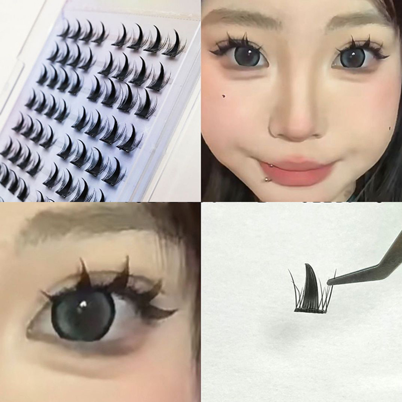 Simulation False Eyelashes Comic Elf Self Adhesive Individual Cluster ...