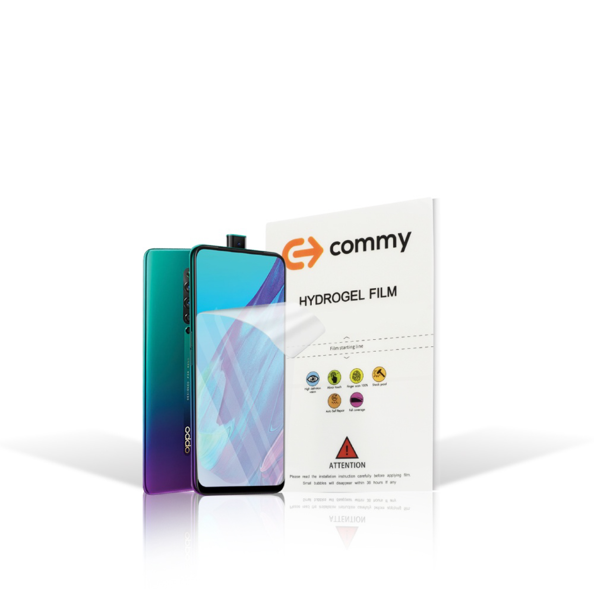 COMMY ฟิล์มไฮโดรเจล สำหรับ OPPO รุ่น Reno A F Series กันรอย ( ฟิล์มกันรอย ฟิล์มใส ฟิล์มOppo ...
