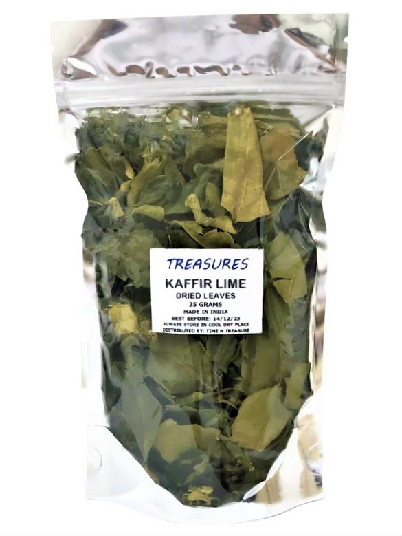 Treasures Kaffir Lime - Dried Leaves - Gondhoraj Lemon - Makrut - 100% ...
