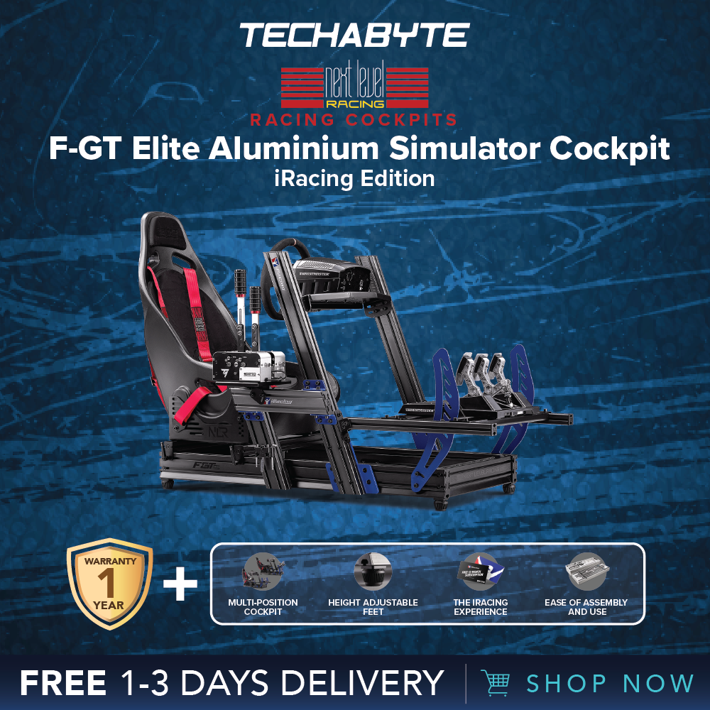 Next Level Racing F-GT Elite Aluminium Simulator Cockpit iRacing ...
