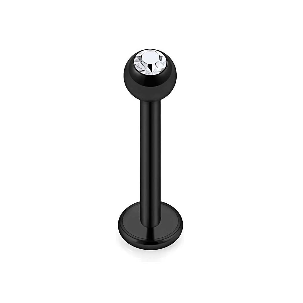 Stainless steel piercing jewelry diamond-encrusted lip nail round ball ...
