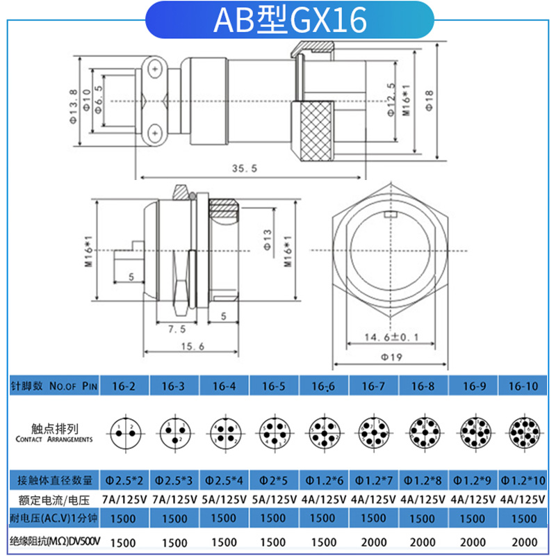 Gx20 Gx12 Gx16 Aviation Core Air Plug Socket 2/3/4/5/6/7/8/9/10/12/14 ...
