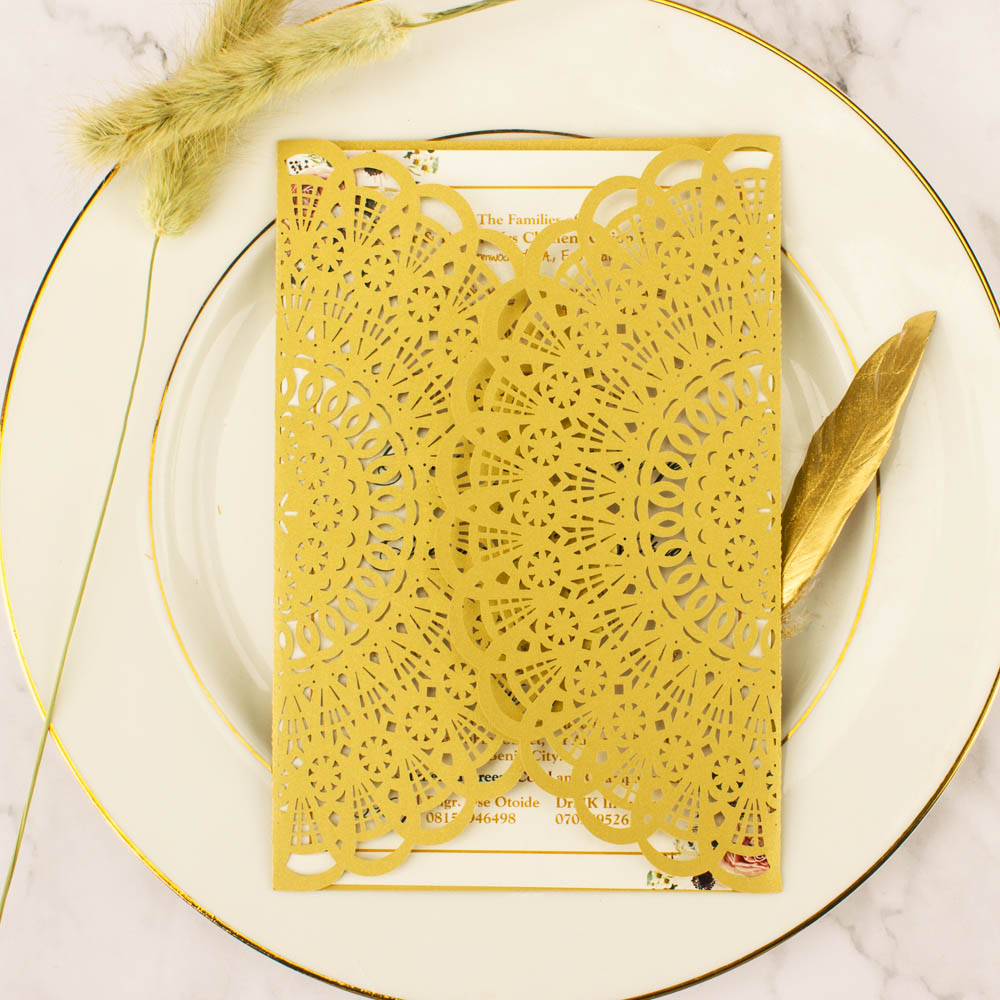 1X Pink Navy Blue Pink Peach Gold Silver Glitter Hollow Floral Gatefold ...