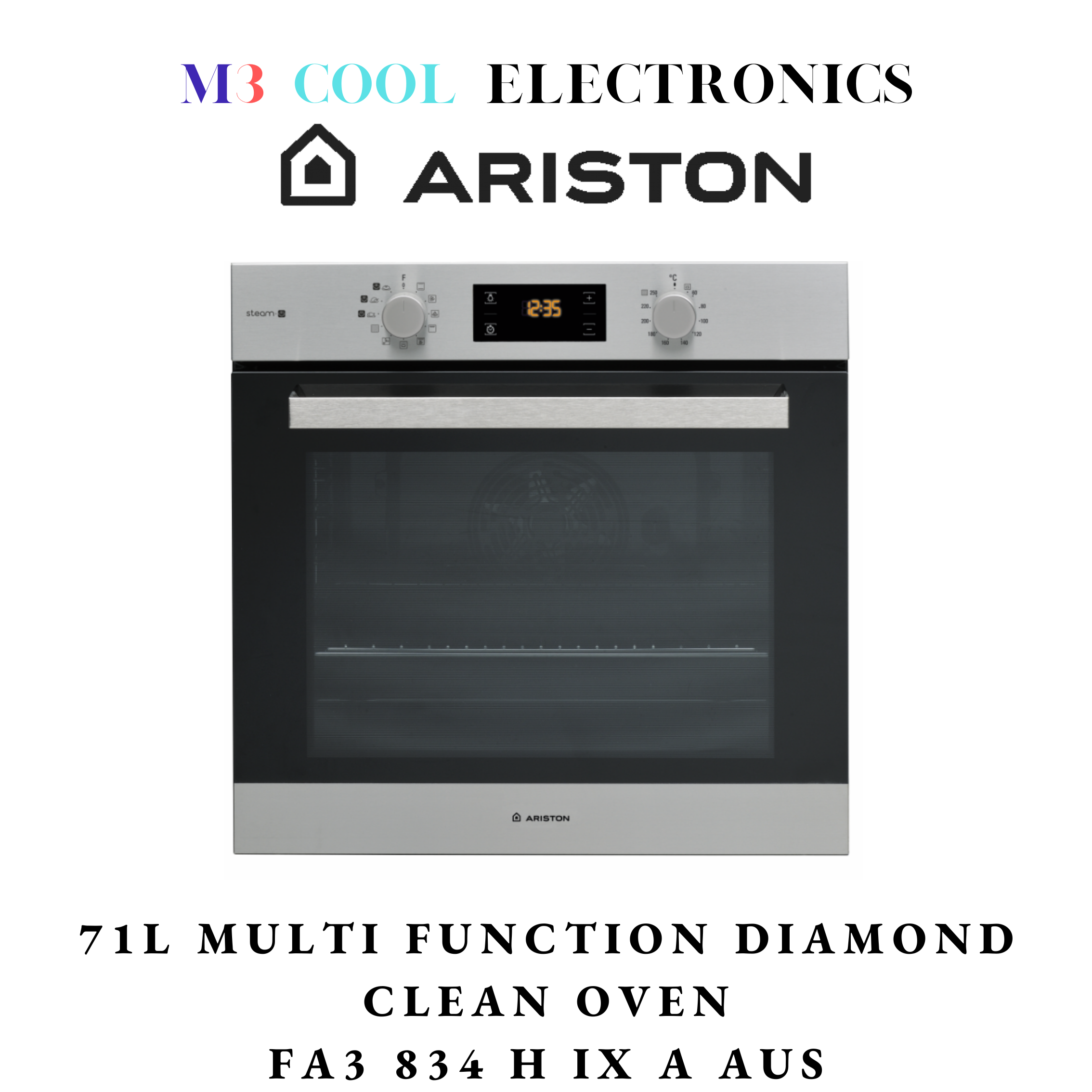 ARISTON FA3 834 H IX A AUS 71L MULTI FUNCTION DIAMOND CLEAN BUILD IN ...