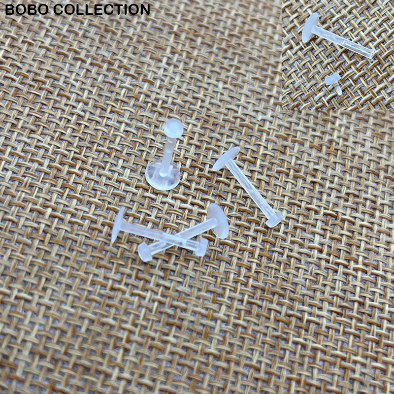 Transparent Hollow T Piercing Jewelry Accessories Tongue Nail UV Nose ...