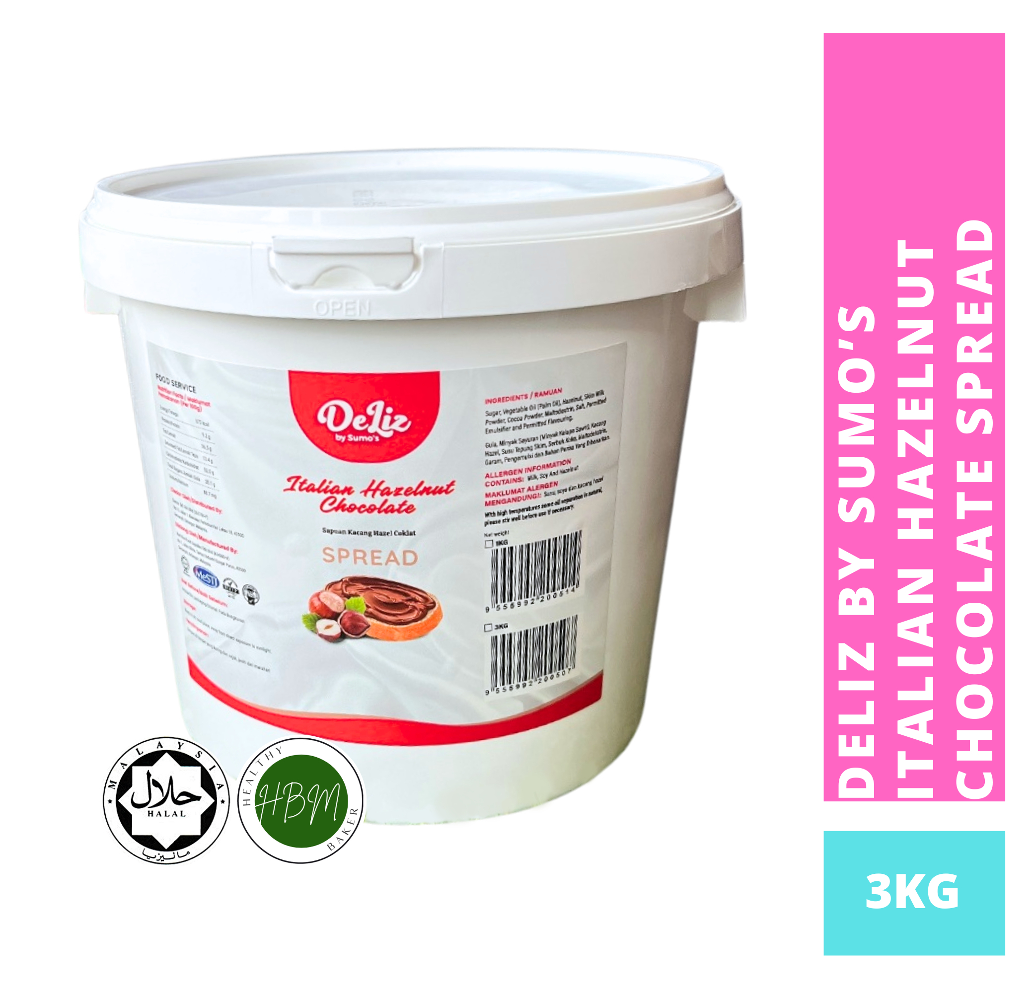Deliz by Sumo's Italian Hazelnut Chocolate Spread 3kg | Lazada