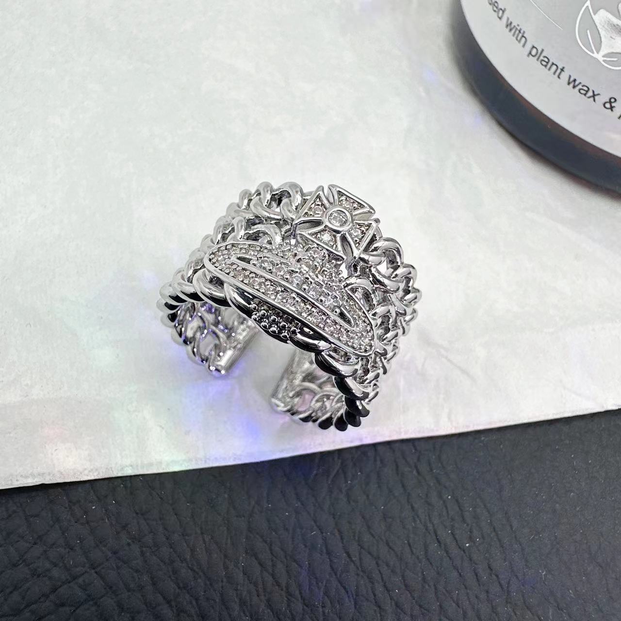 Empress Dowager Hollow Full Saturn Ring Niche High-end Light Luxury ...