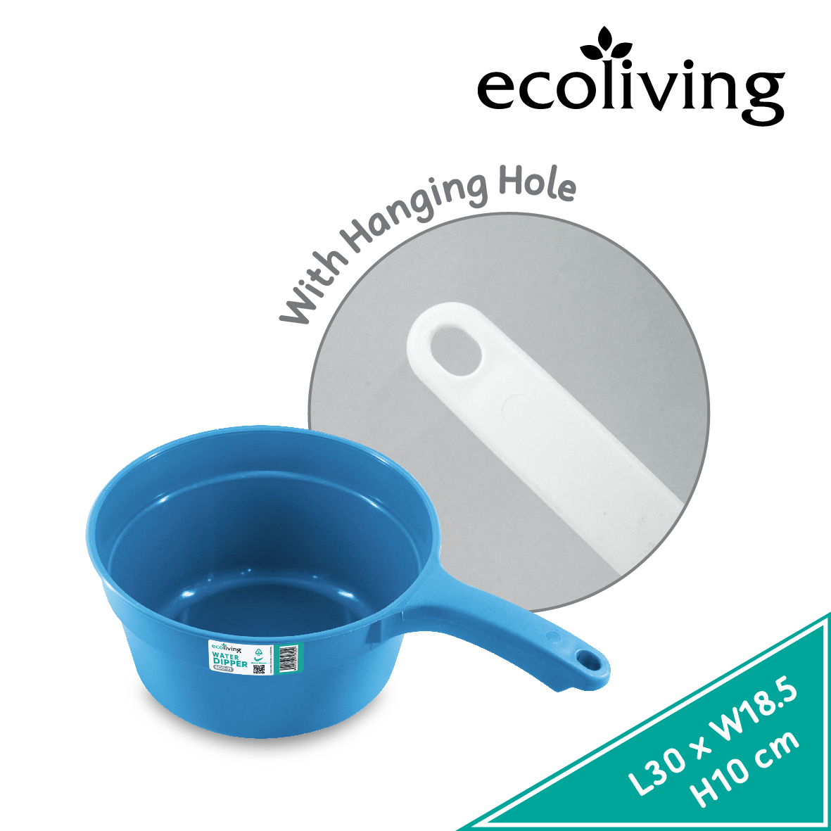 ECO LIVING Bathroom Water Pail Tub W/Heavy Duty Hanging Hole&Handle ...