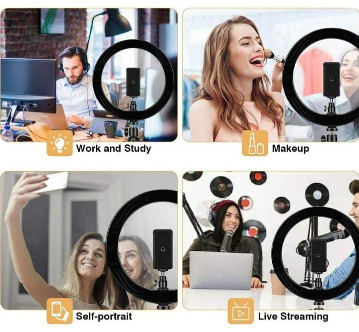 20cm Dimmable LED Studio Ring Light Photography With Mobile Holder ...