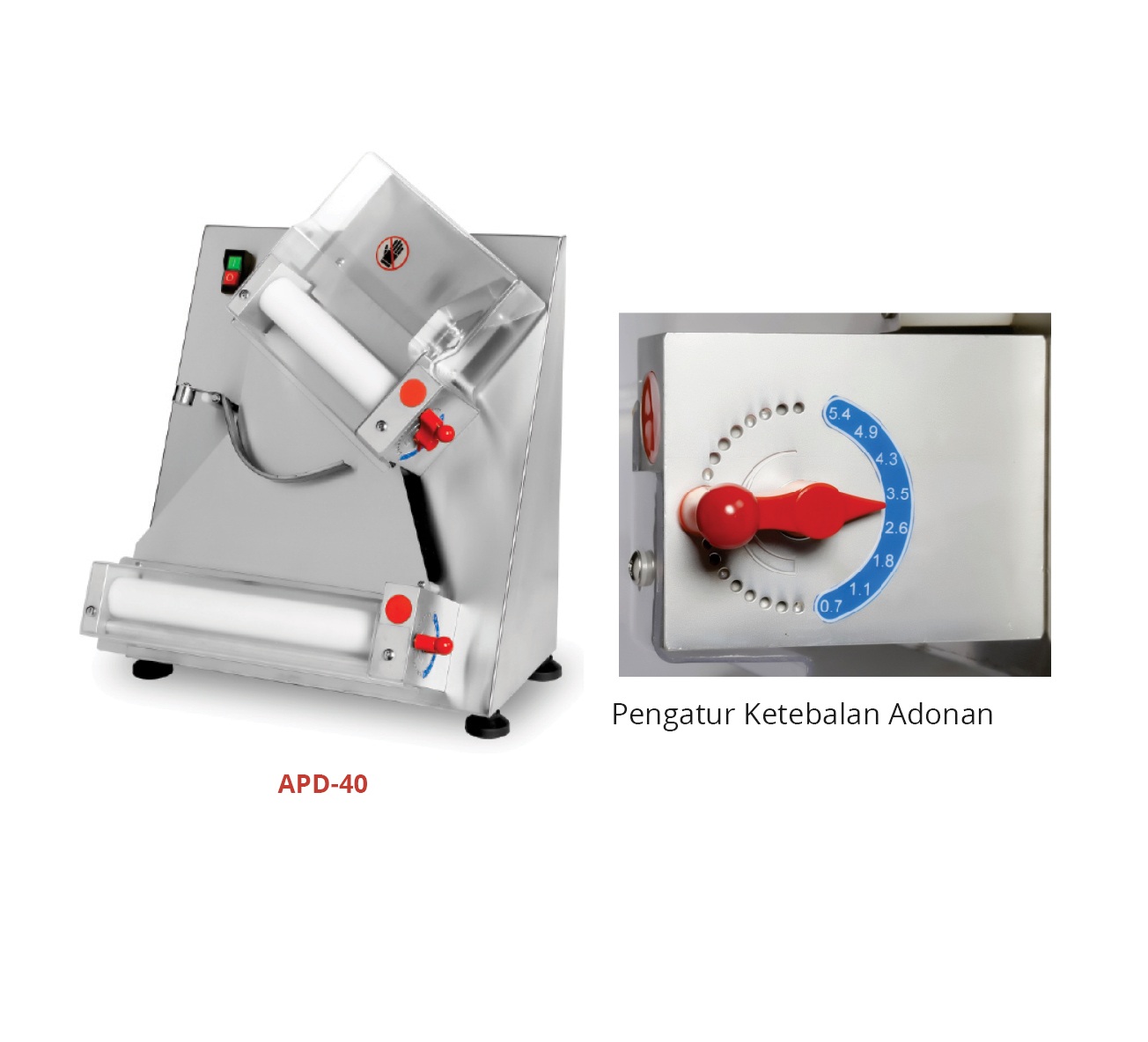 Pizza Sheeter / Mesin Pembentuk Adonan Bulat Pizza GETRA Tipe APD-40 ...