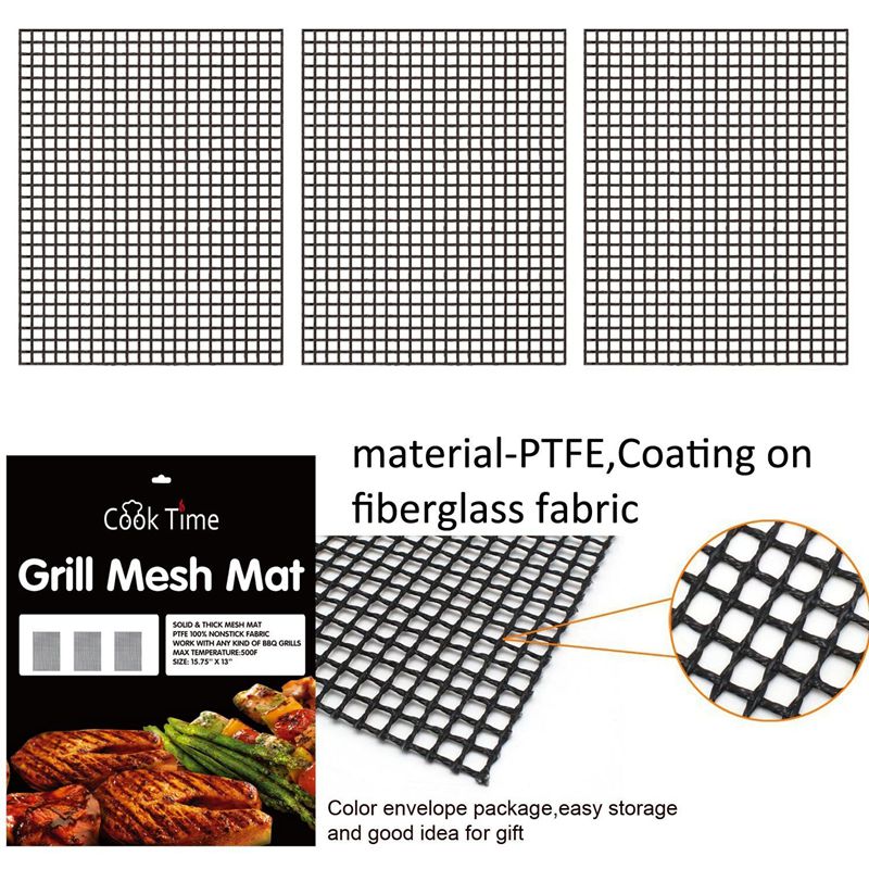 [Galloping Oasis Auto] BBQ Grill Mesh Mat Set of 3 Non Stick BBQ Mesh ...