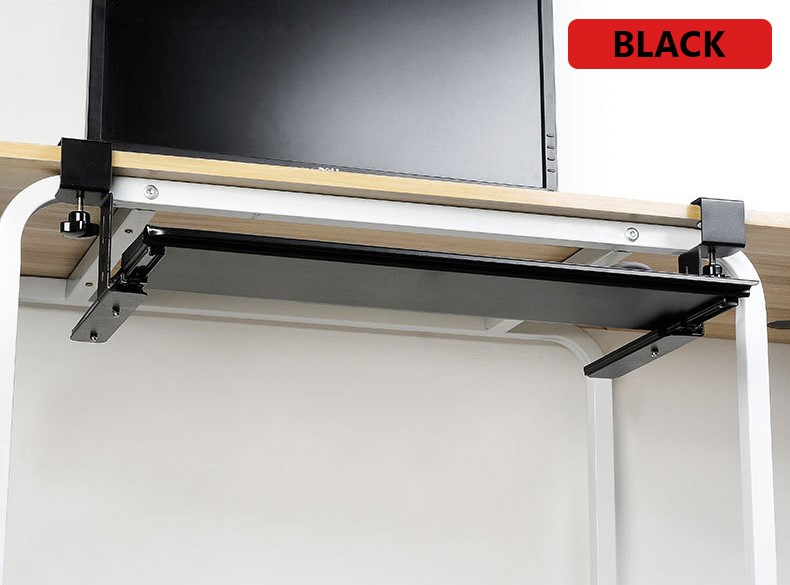 Ergonomic Under Desk Keyboard Tray C-clamp Mount Slide-Out Platform ...