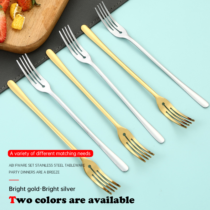 Stainless Steel Fruit Fork Dessert Fork Household Forks Cake Salad Long ...