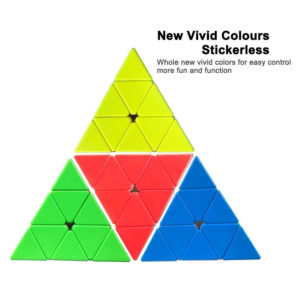 Pyraminx Pyramid 3X3X3 Triangle Cube 3X3 High Speed Stickerless Puzzle Cube Game Toy, Multicolor ...