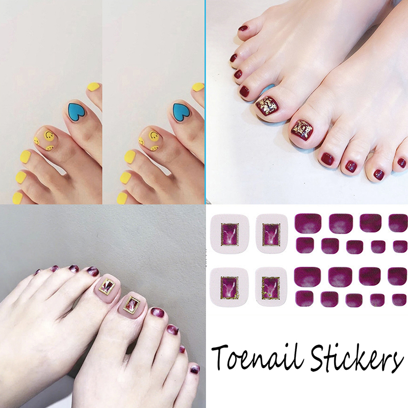 Fashion Simple Toenail Stickers Full Cover Foot Sticker Adhesive ...