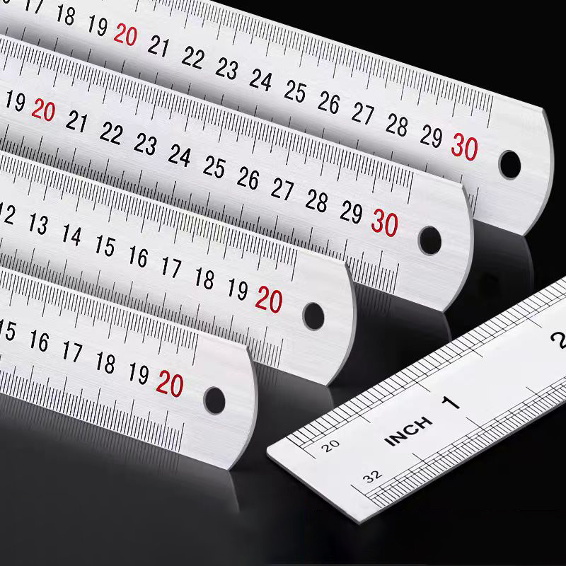 10cm To 50cm Stainless Steel Metal Ruler Measuring Tools For Students ...
