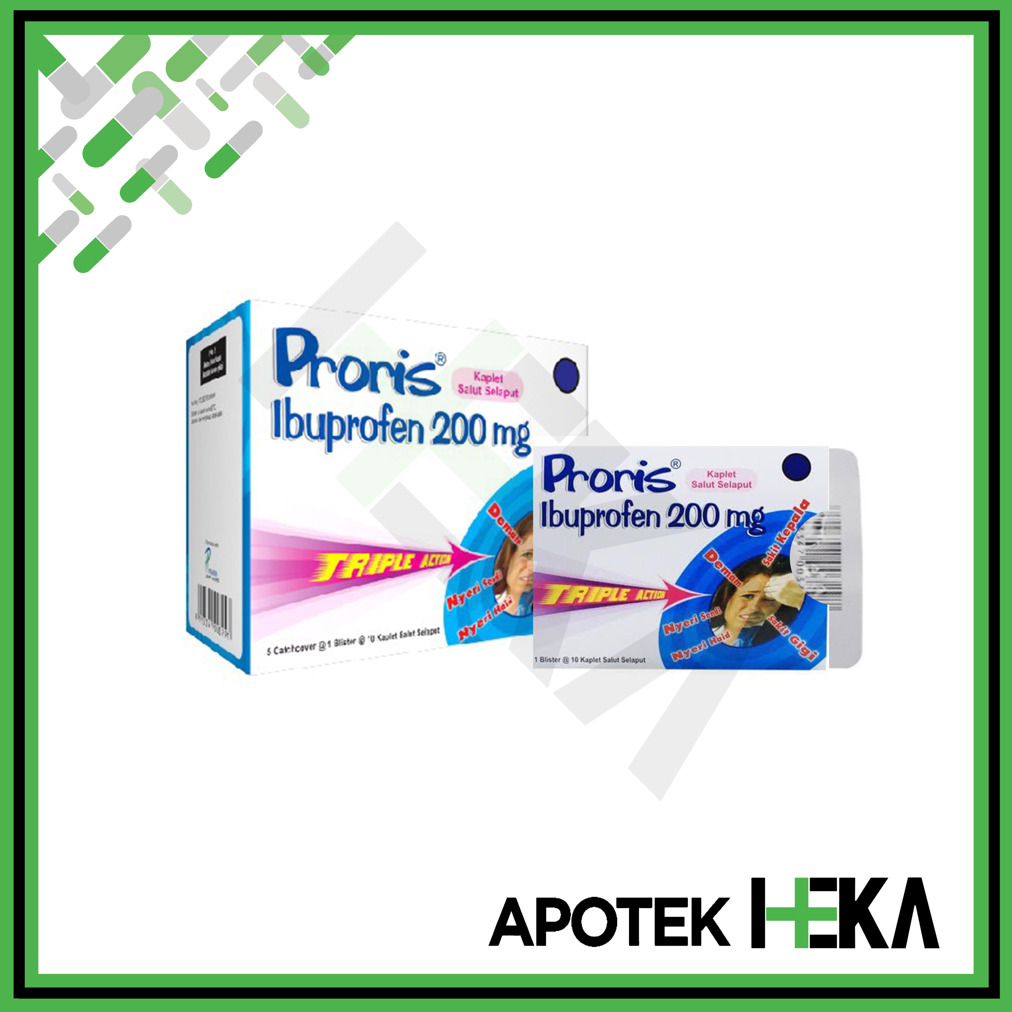 Proris 200 mg Kapsul Box isi 10x10 Tablet - Obat Pusing Demam Nyeri ...